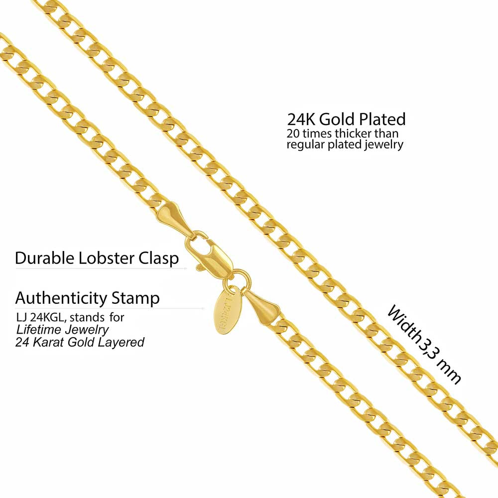 3mm Flat Cuban Link Chain | Lifetime Jewelry