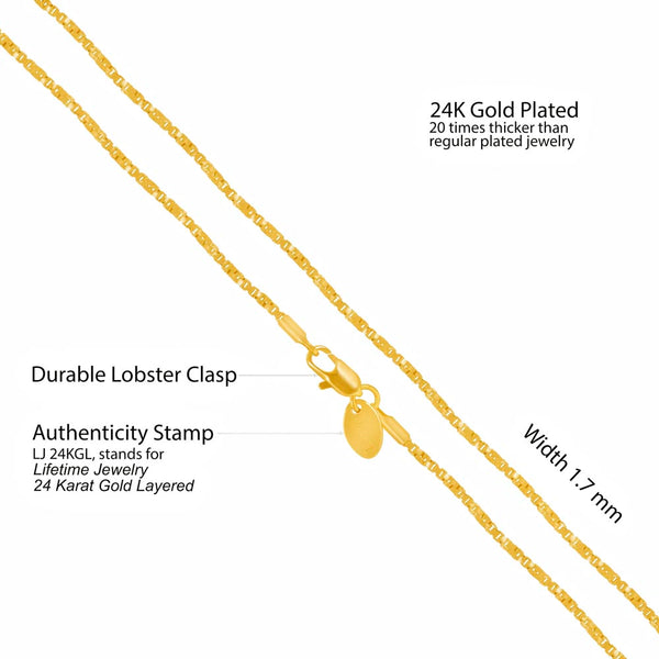 1.7mm Twisted Box Chain Necklace | Lifetime Jewelry